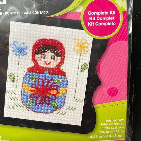 Vintage | Art | Needlepoint Craft Kit Russian Stacking Doll Cross ...